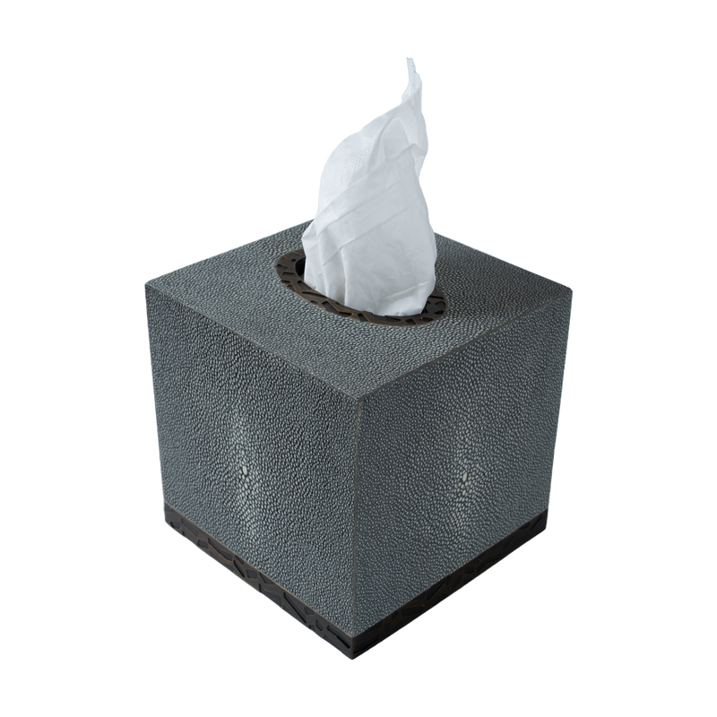 Herringbone Shagreen Tissue Box - Midnight – Rachel Winham Shop
